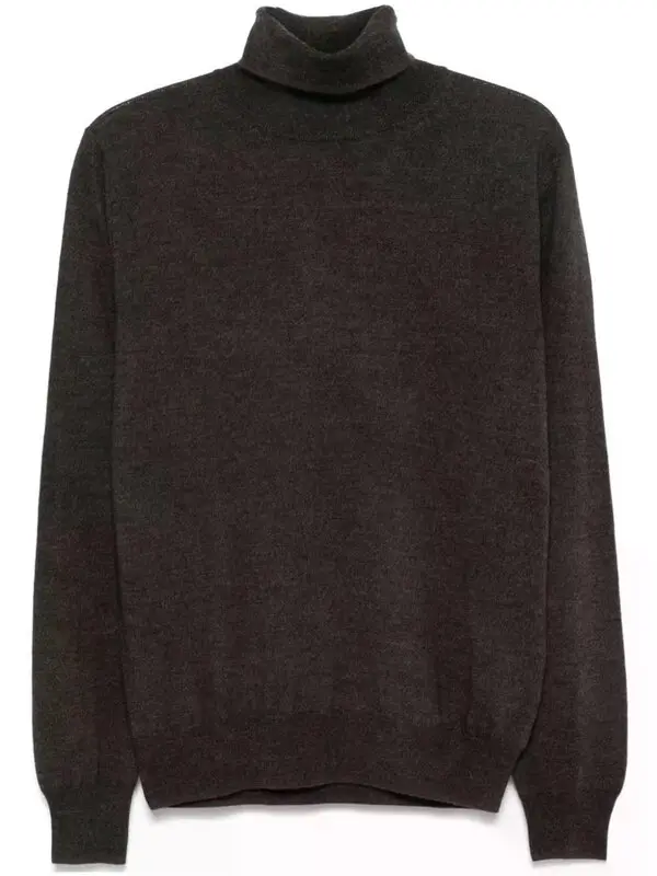 Canali Wool Roll Neck Sweater - Brown