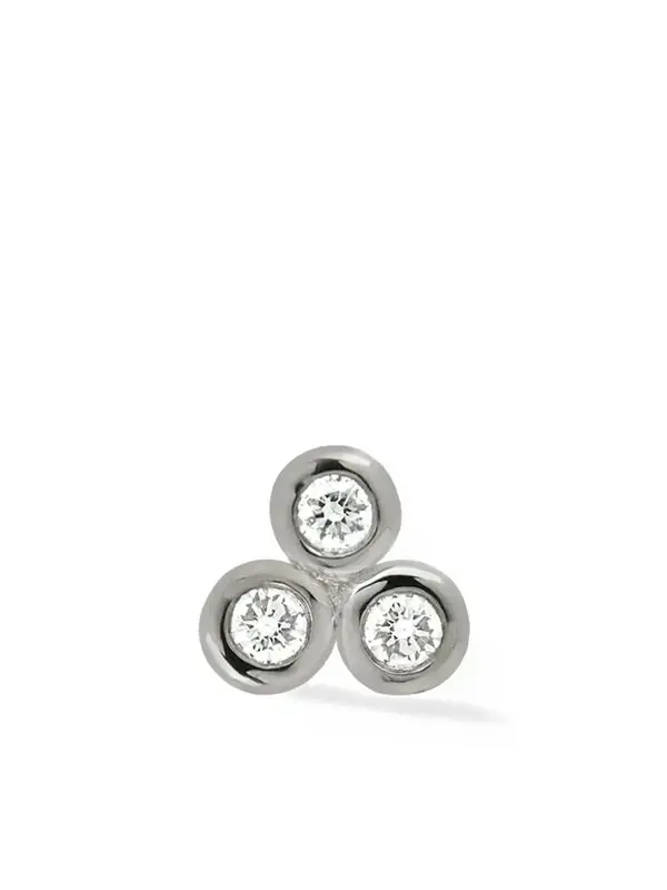 LARK & BERRY 14kt White Gold Trio Diamond Stud Earring - Silver