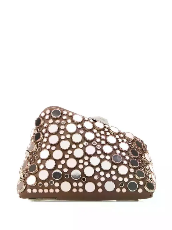 Attico Clasp-fastening Clutch - Brown