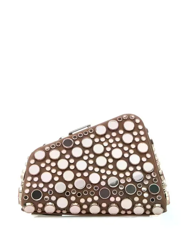 Attico Clasp-fastening Clutch - Brown