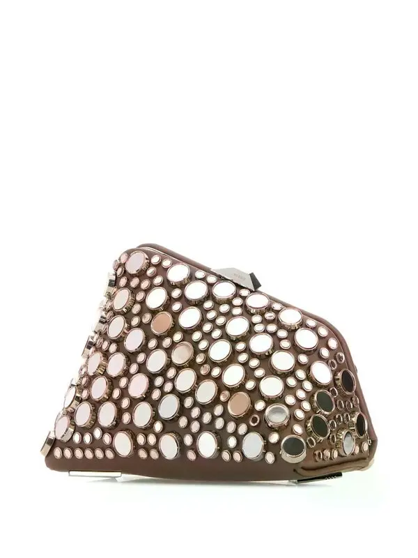 Attico Clasp-fastening Clutch - Brown