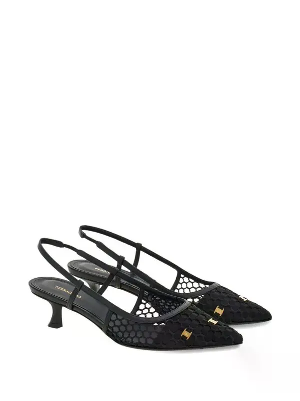 FERRAGAMO 40mm Vara-appliqué Slingback Pumps