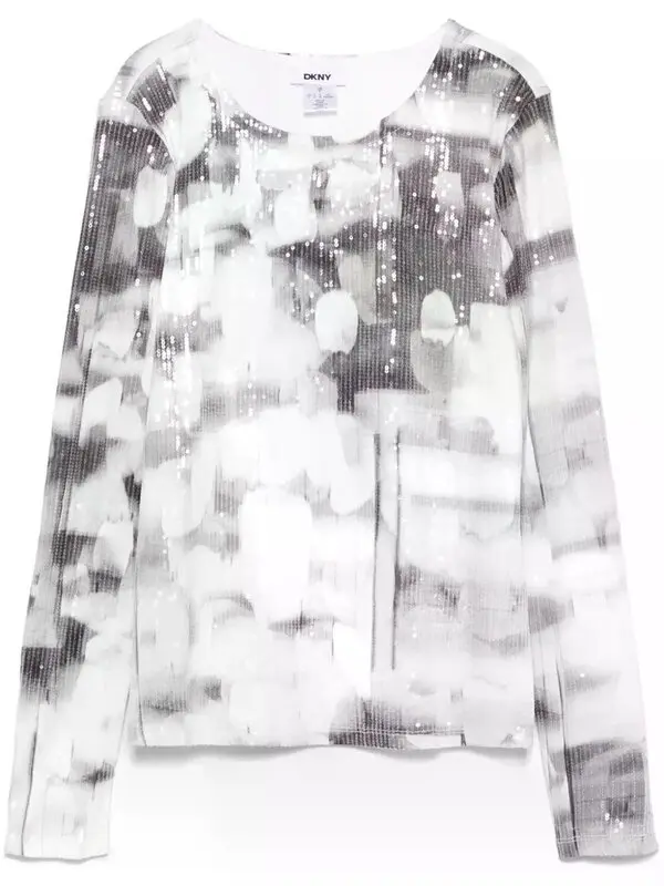 Dkny Sequinned T-shirt - Grey