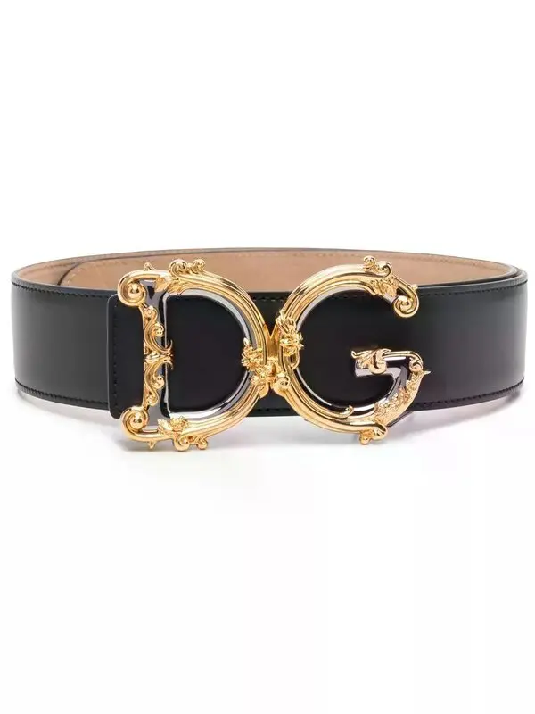 Dolce & Gabbana Baroque-style Dg Belt - Black