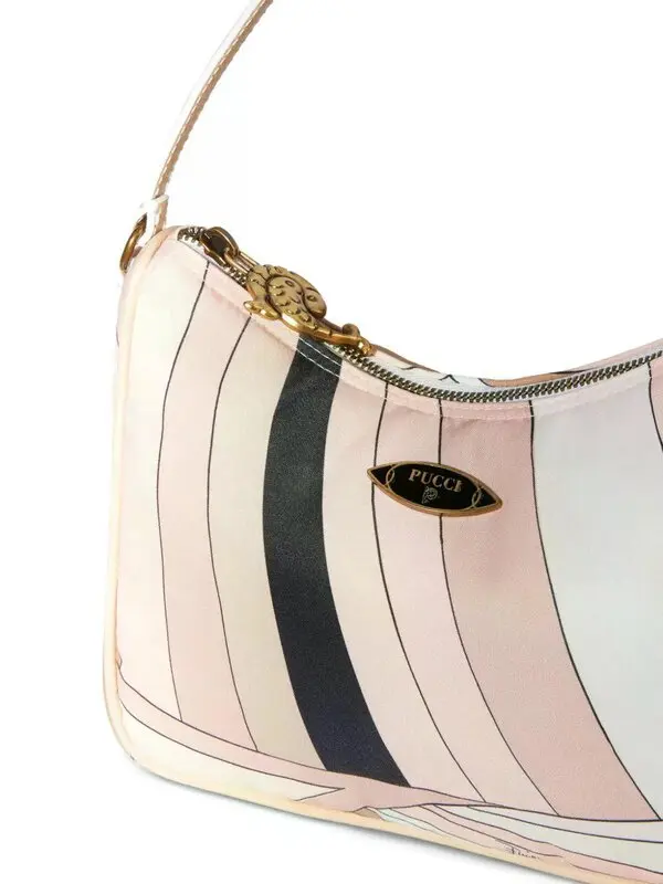 Emilio Pucci Yummy Printed Nylon Shoulder Bag With Leather Trim - Neutrals