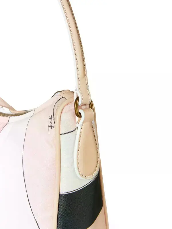 Emilio Pucci Yummy Printed Nylon Shoulder Bag With Leather Trim - Neutrals