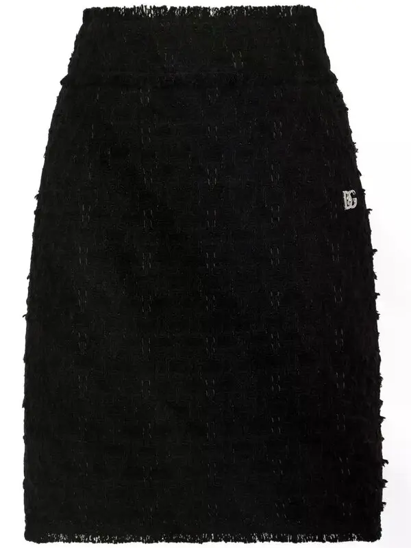 Dolce & Gabbana Side-slit Rush-stitch Midi Skirt