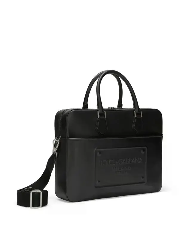 Dolce & Gabbana Logo-embossed Leather Laptop Bag