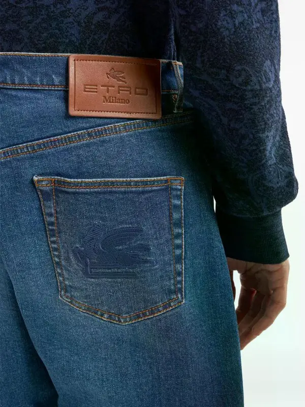 Etro Pegaso-embroidered Straight Leg Jeans