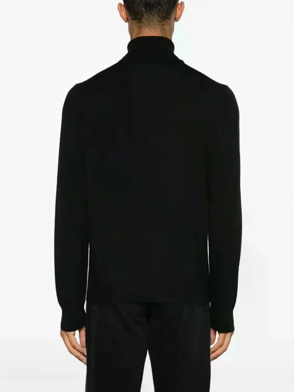 FAY Wool Turtleneck Sweater - Black