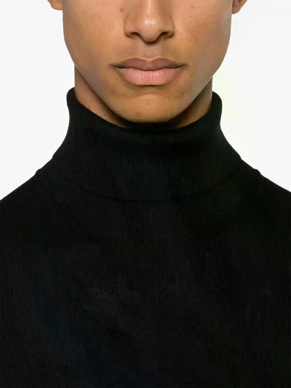 FAY Wool Turtleneck Sweater - Black