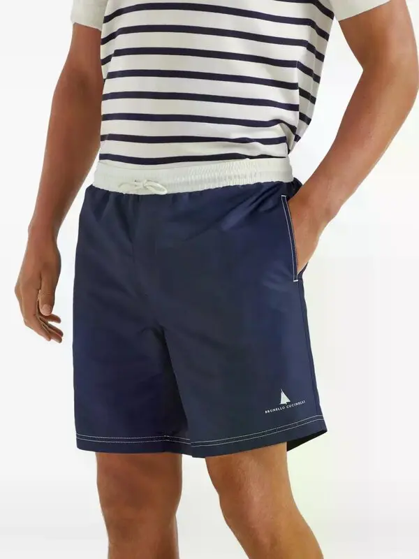 Brunello Cucinelli Logo-print Swim Shorts