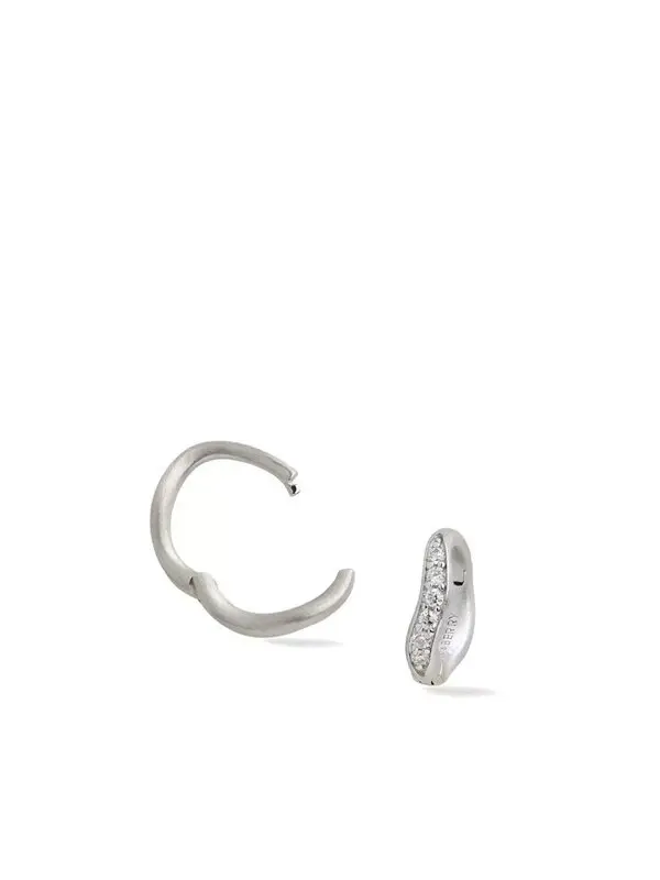 LARK & BERRY 14k Yellow Gold Small Dune Diamond Hoop Earring