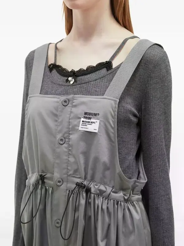 MUSIUM DIV. Logo-patch Midi Dress - Grey