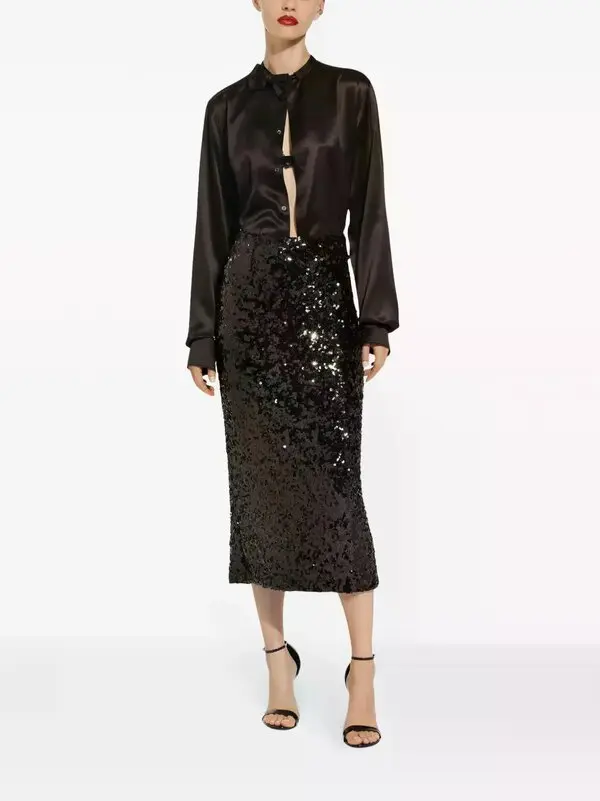 Dolce & Gabbana Satin Bow Detail Shirt