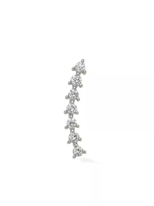LARK & BERRY 14kt White Gold Linear Diamond Earring - Silver