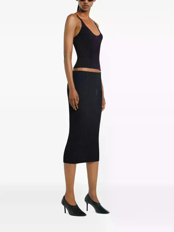 COURREGES Ribbed-knit Midi Skirt