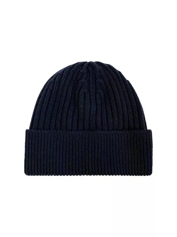 Moncler Logo Embroidered Beanie - Blue