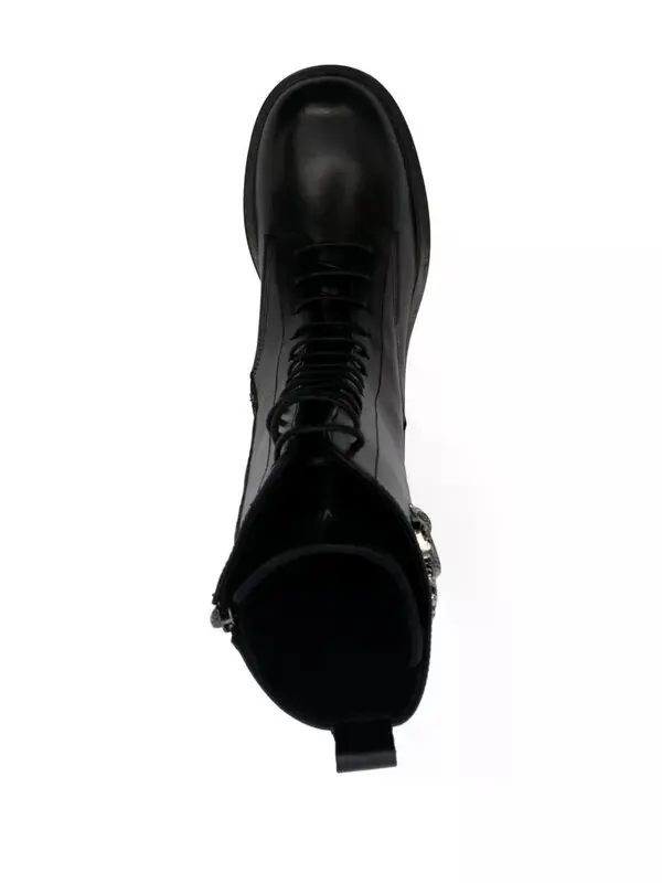 Roberto Cavalli Logo-plaque Leather Boots