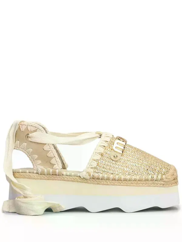 Mou Miu Miu Logo Lettering Espadrilles