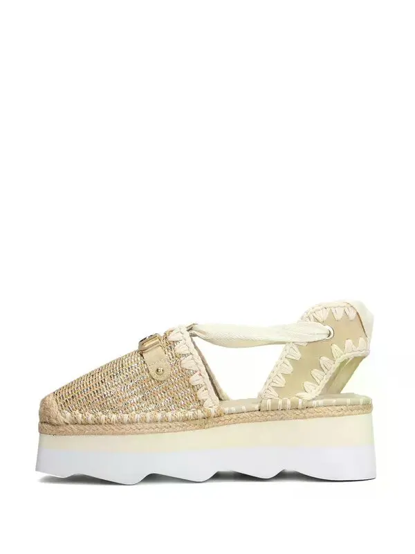 Mou Miu Miu Logo Lettering Espadrilles