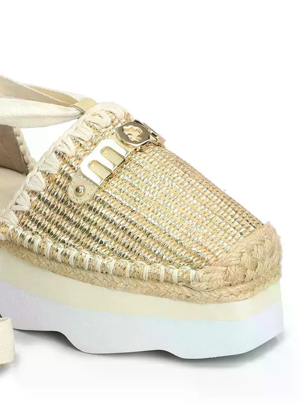 Mou Miu Miu Logo Lettering Espadrilles