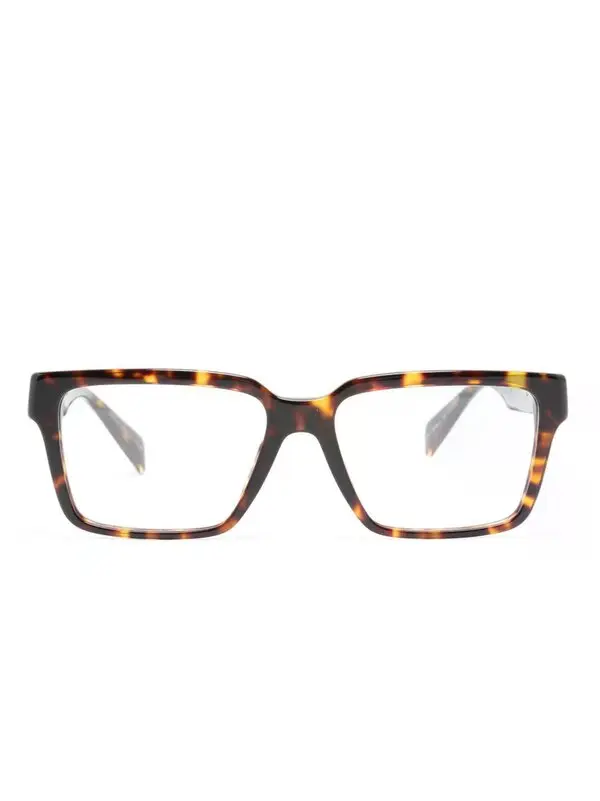 Versace Tortoiseshell-effect Square-frame Glasses - Brown
