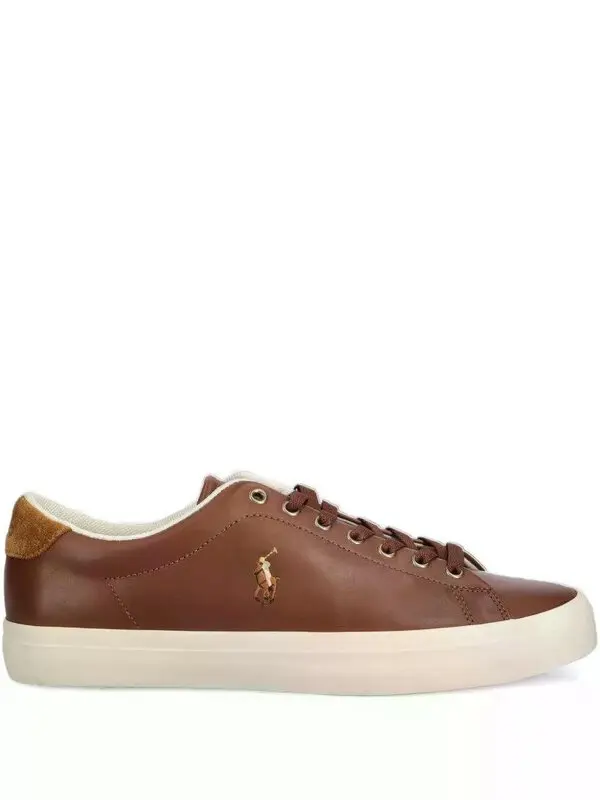 Polo Ralph Lauren Logo Embroidered Leather Sneakers