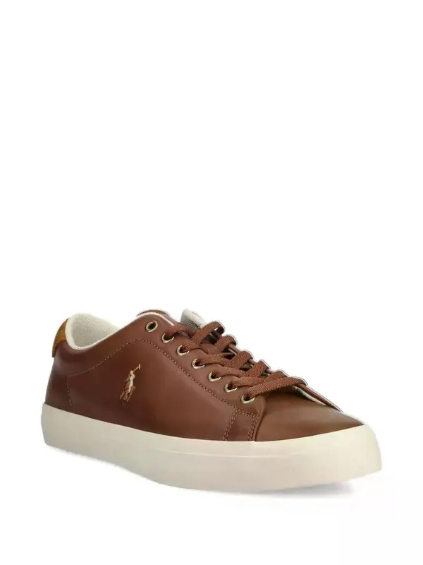 Polo Ralph Lauren Logo Embroidered Leather Sneakers