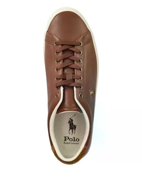 Polo Ralph Lauren Logo Embroidered Leather Sneakers