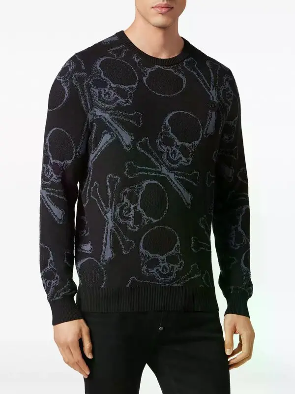 Philipp Plein Skull & Bones Jacquard Jumper
