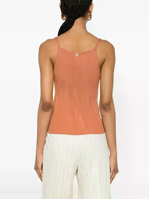 TWINSET Sleeveless Ribbed-knit Top