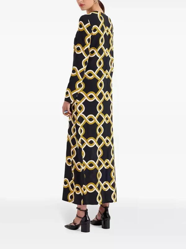La DoubleJ Printed Swing Dress - Black