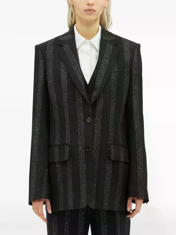 MSGM Striped Single-breasted Blazer - Black