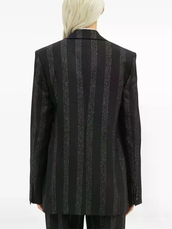 MSGM Striped Single-breasted Blazer - Black