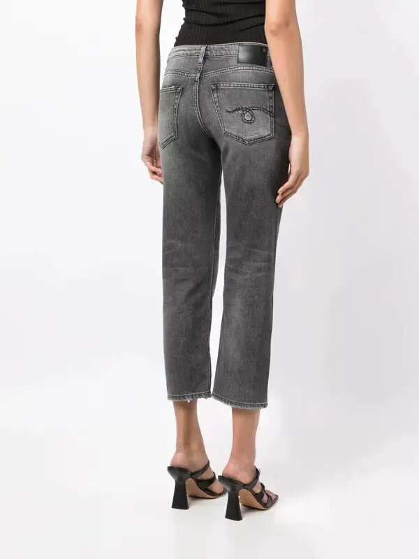 R13 Distressed Cropped Jeans