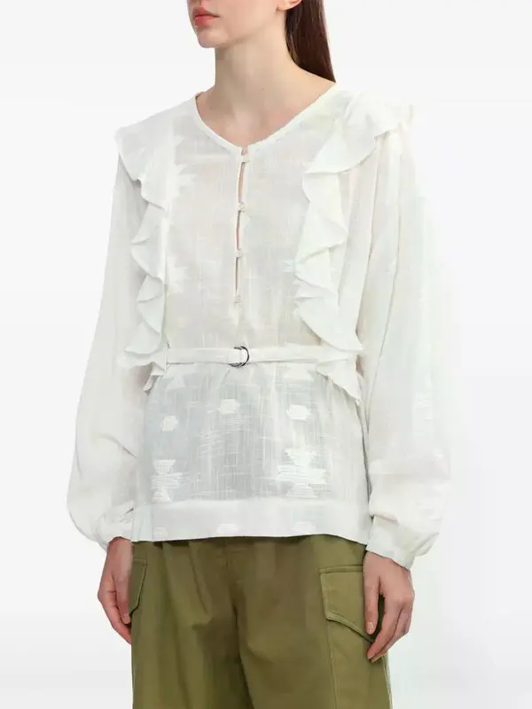IRO PARIS Ruffle-detail Cotton Blouse