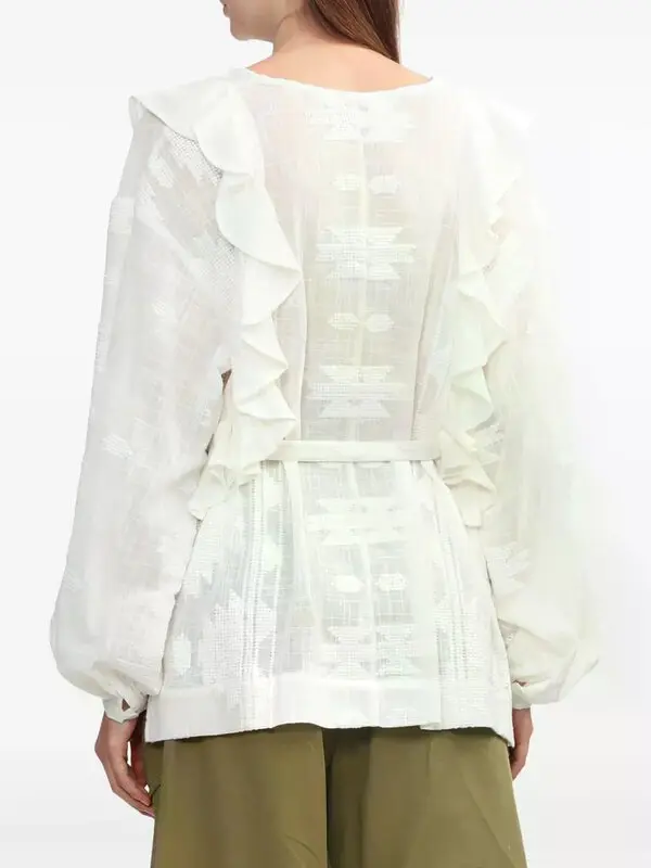 IRO PARIS Ruffle-detail Cotton Blouse