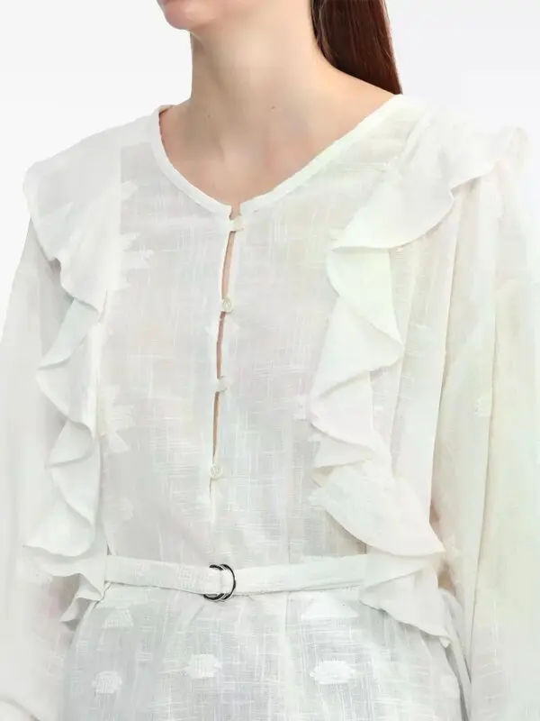 IRO PARIS Ruffle-detail Cotton Blouse