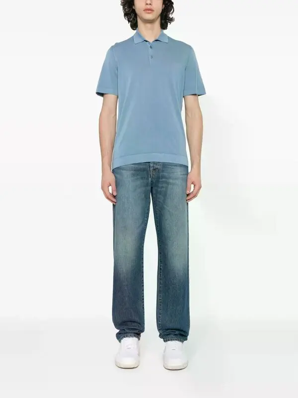 DRUMOHR Fine-knit Cotton Polo Shirt