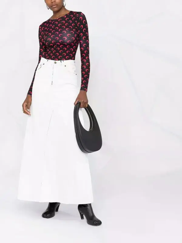 MAISON MARGIELA High-waisted Denim Maxi Skirt - White