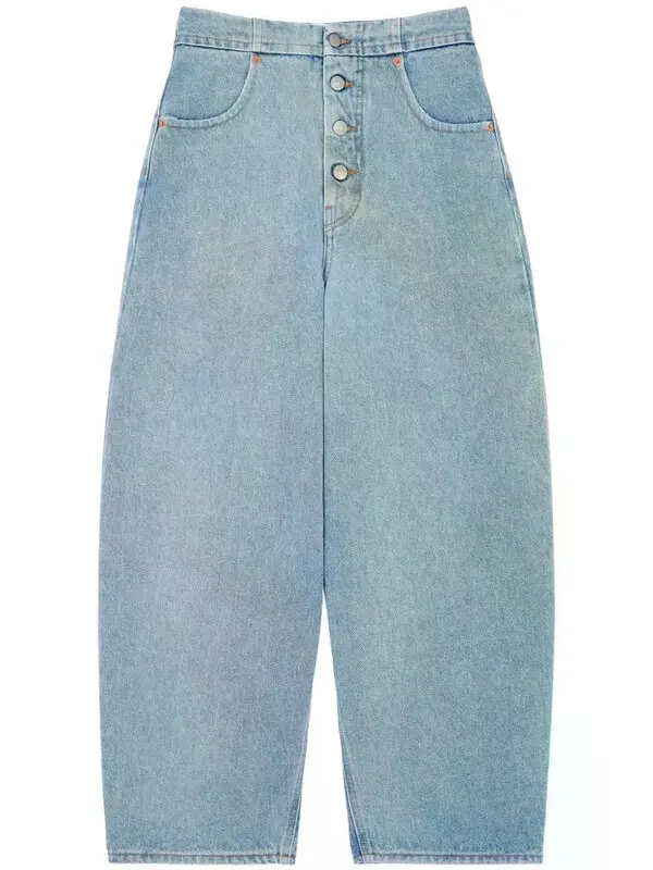 MAISON MARGIELA Mid-rise Cropped Wide Leg Jeans