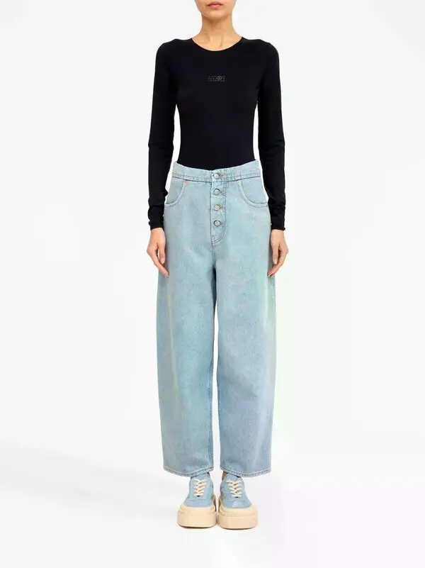 MAISON MARGIELA Mid-rise Cropped Wide Leg Jeans
