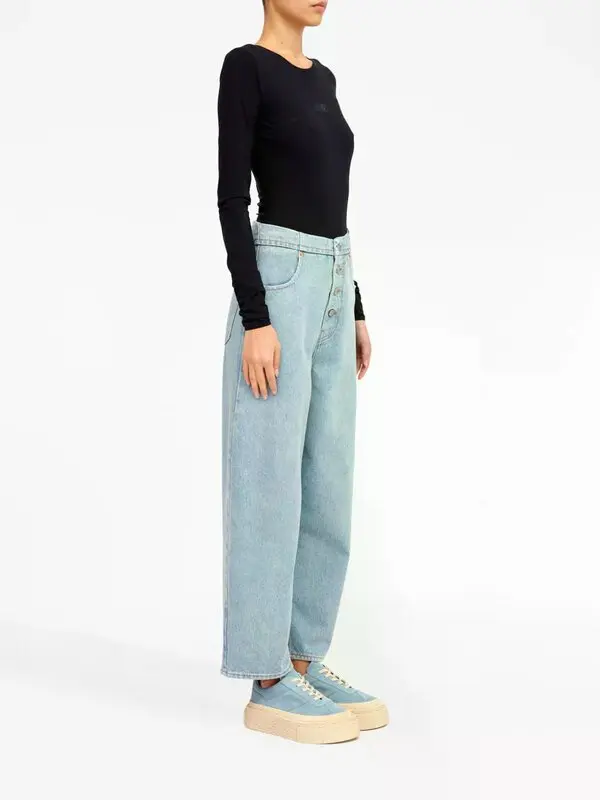MAISON MARGIELA Mid-rise Cropped Wide Leg Jeans