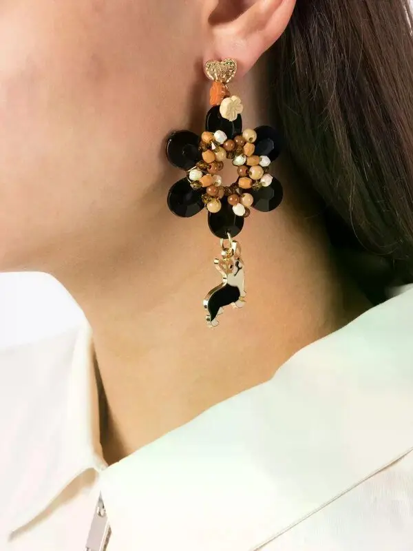 AMIR SLAMA Corgi Statement Drop Earrings