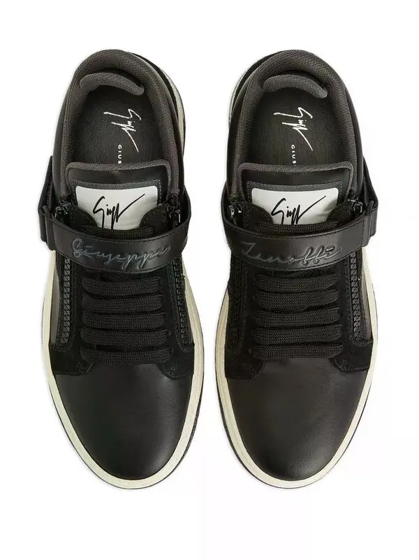 GIUSEPPE ZANOTTI Touch-strap Double-zip Low-top Sneakers - Black