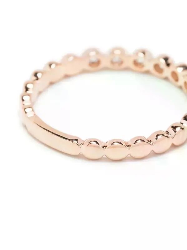 Ef Collection 14kt Rose Gold Diamond Stack Ring - Pink