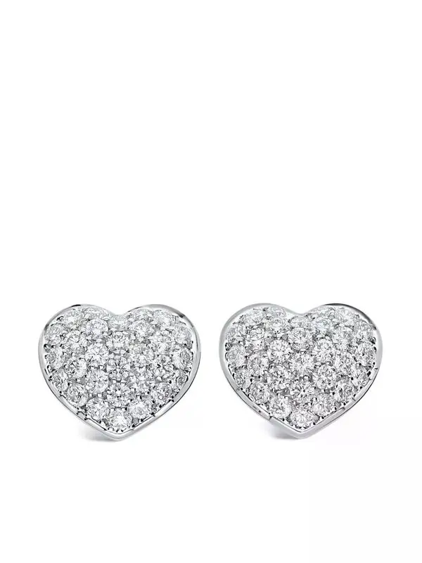 LEO PIZZO 18kt White Gold Amore Diamond Stud Earrings