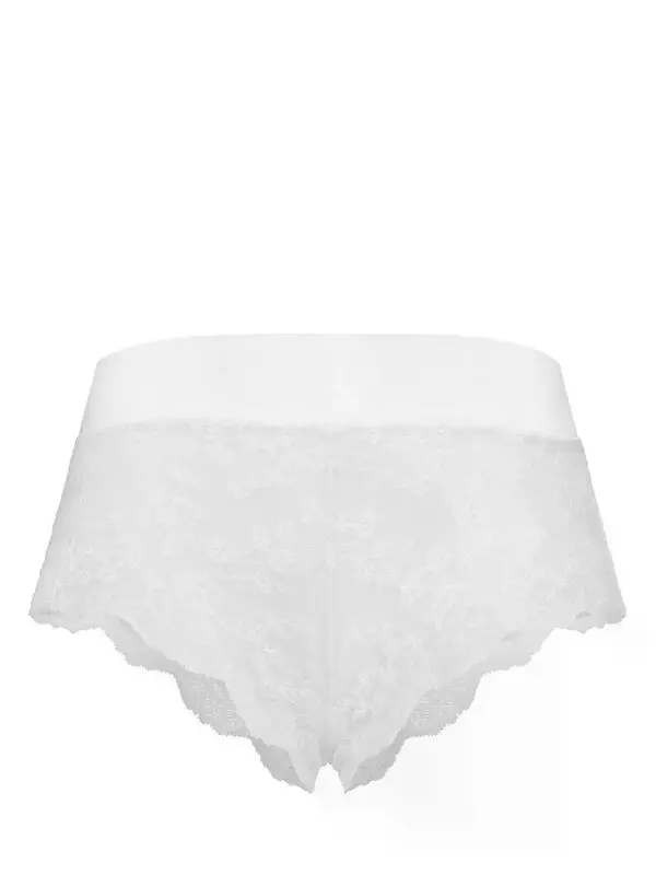 Dolce & Gabbana Thick Waistband Lace Brief - White