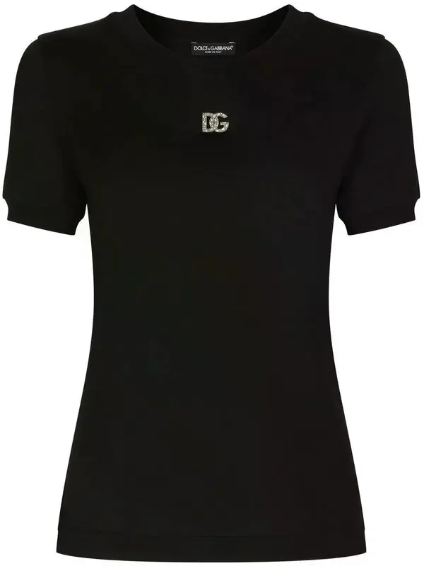 Dolce & Gabbana Crystal-embellished Cotton T-shirt - Black